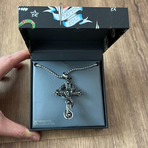 Ed Hardy | Accessories | New Ed Hardy Skull Cross Serpent Mens ...